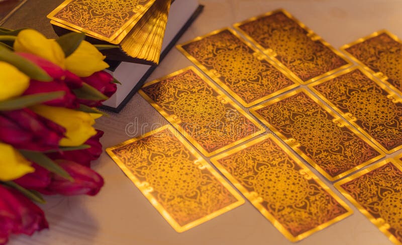 Tarot Cards, Oracle, Love Magic and Occultism Concept Stock Photo ...