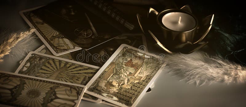 Tarot Cards on the Table, Esoteric Concept, Fortune Telling and ...