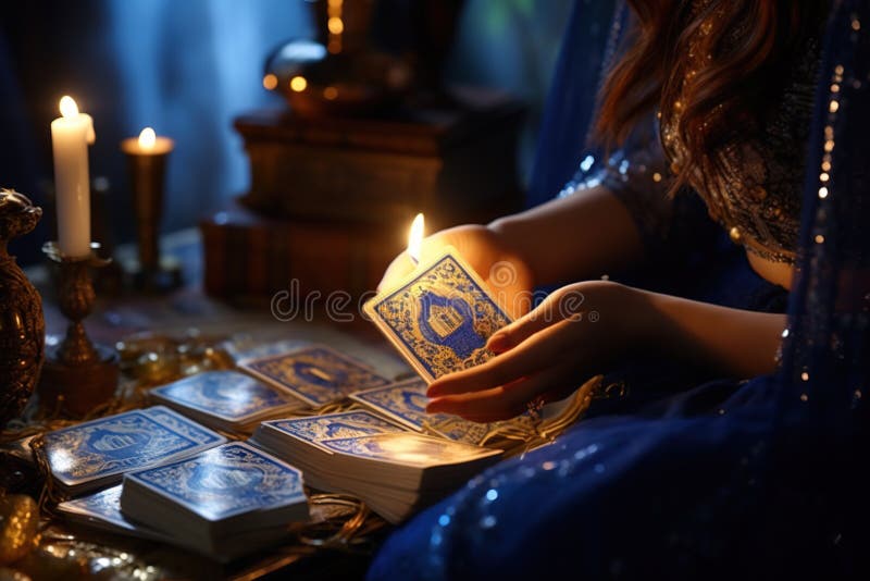 Tarot Cards on the Table and the Light of Many Candles. Generative AI ...