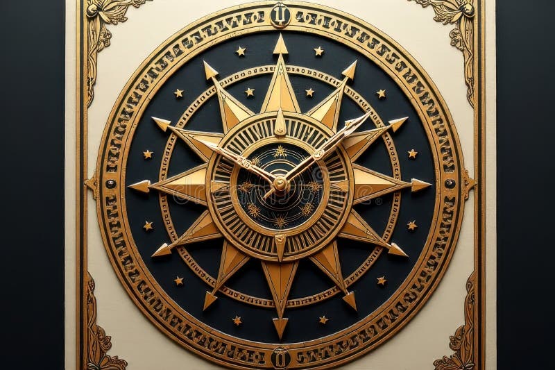 Tarot-Influenced Clock with Unique Geometry Stock Illustration ...