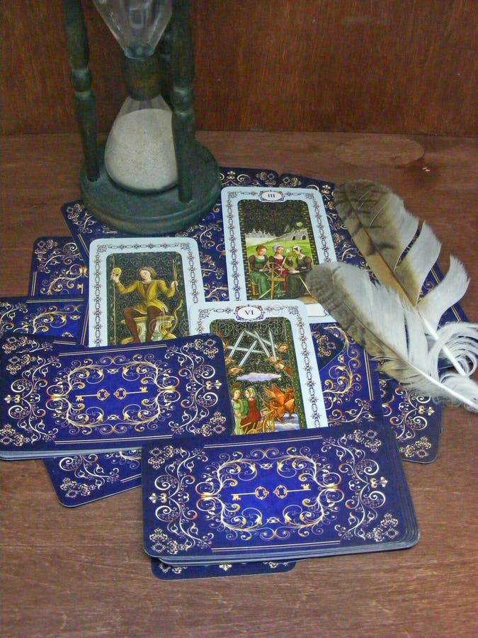 Tarot Reader. Alignment of Tarot Stock Image - Image of feather ...