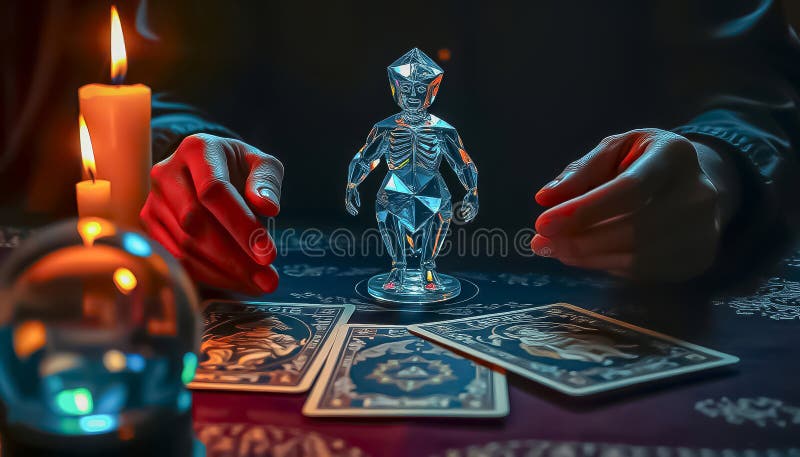 Tarot Reader Chooses Tarot Cards. Fortune Teller Reads Cards Stock ...