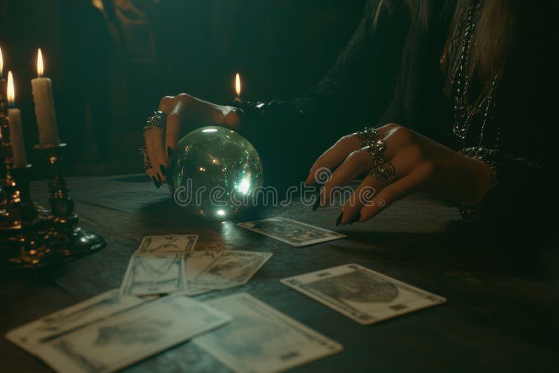 The Tarot Reader Chooses the Tarot Cards for Reading. the Fortune ...