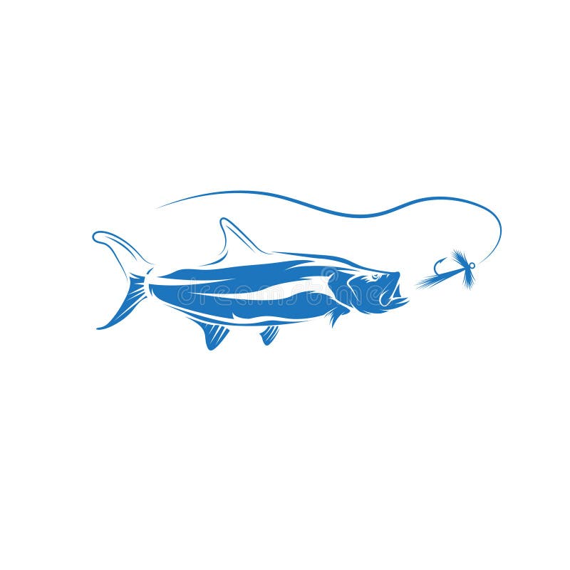 Tarpon Fish Icon of 3 Types Color, Black and White, Outline. Isolated ...