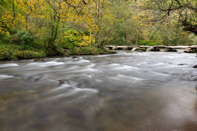 Tarr Steps in Exmoor National Park Stock Photo - Image of colours ...