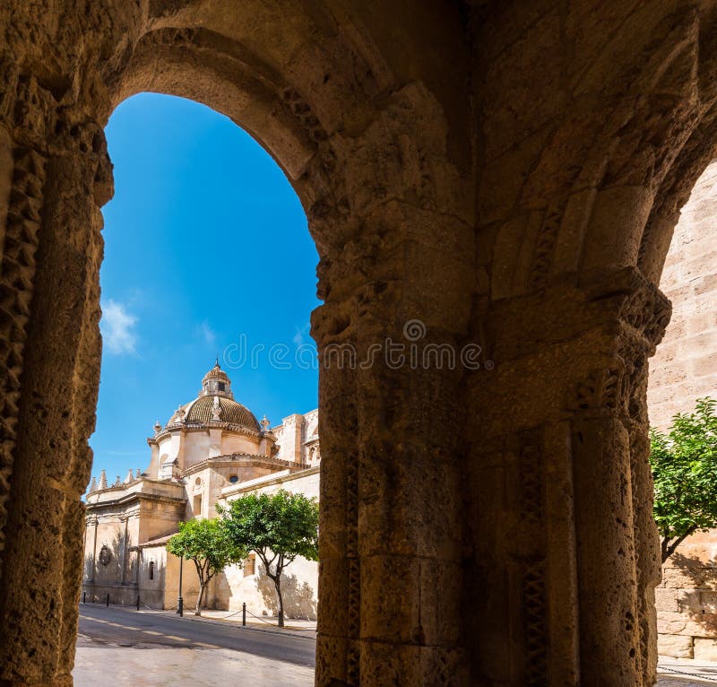 TARRAGONA, SPAIN OCTOBER 4, 2017: View of the Tarragona Cathedral ...