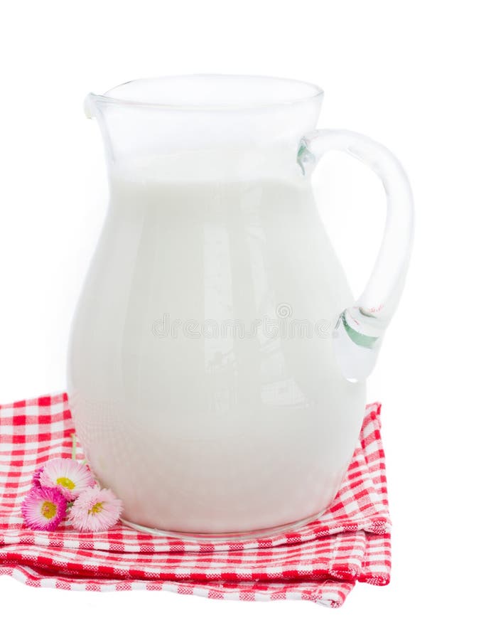 Tarro de cristal con leche imagen de archivo. Imagen de nutritivo ...