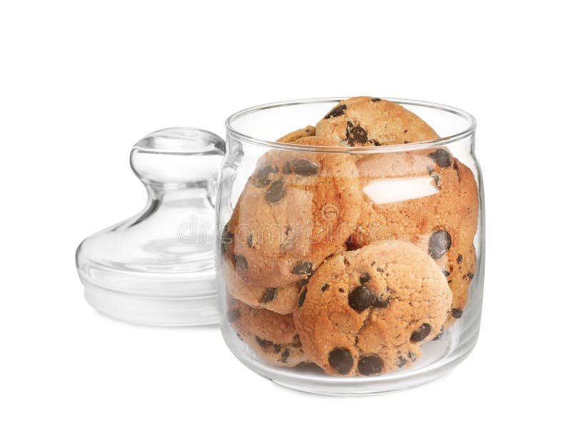 Tarro De Galletas De Chocolate Sobre Fondo Blanco Imagen de archivo ...