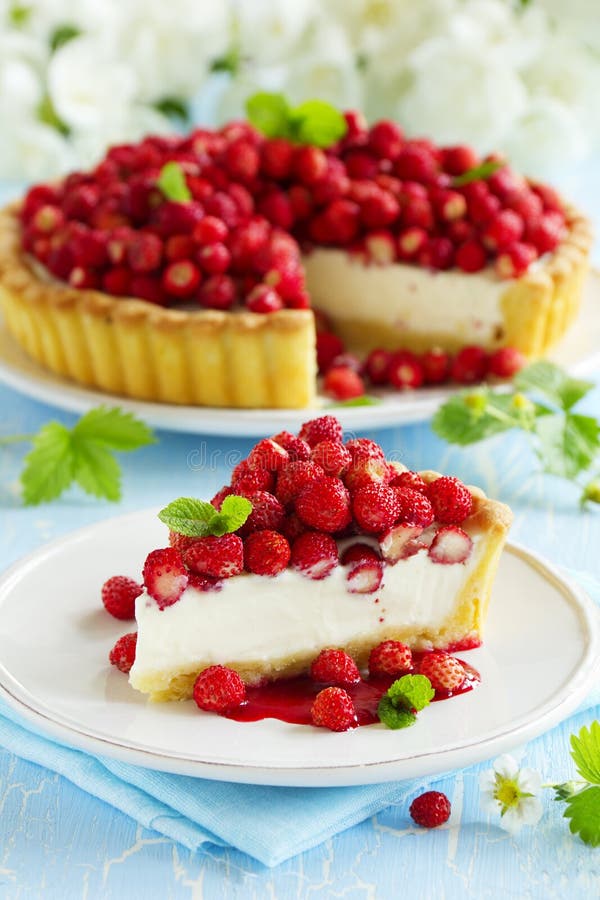 Tart With Forest Strawberries Stock Image - Image of baking ...