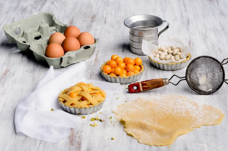 Tart making process stock image. Image of dough, vintage - 58036895