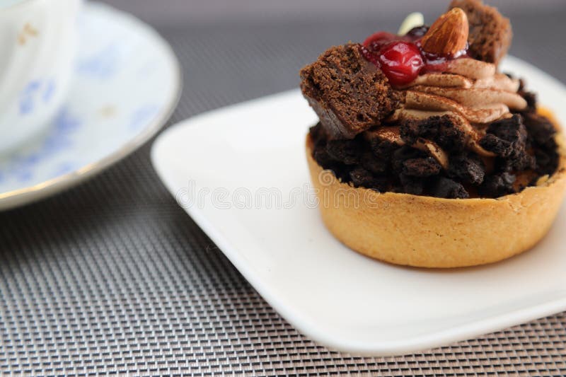 Tart on a plate stock photo. Image of studio, plate, table - 68225748