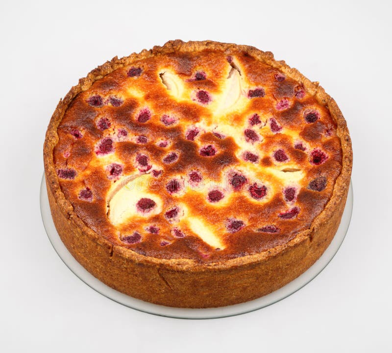 Tart with raspberries stock image. Image of marcipan - 32086465