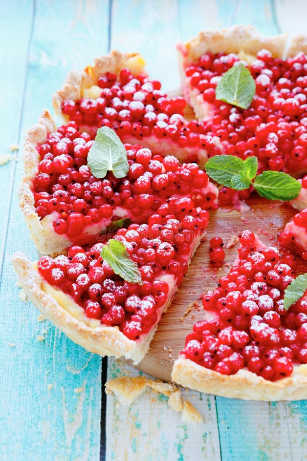 Tart with red currants stock image. Image of vanilla - 37728705
