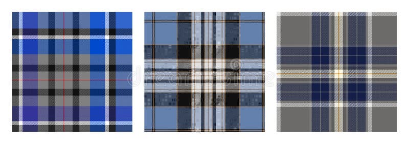 Set of Blue Tartan Vector Templates Pattern Background. Stock Vector ...