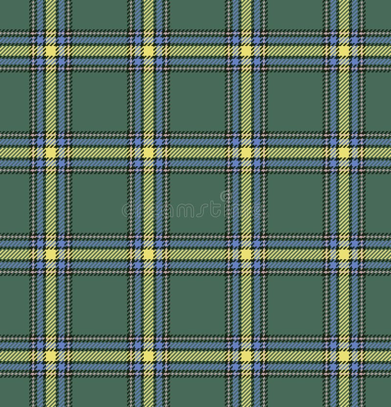 Tartan Check Plaid Texture Seamless Pattern in Yellow, Blue and Green ...