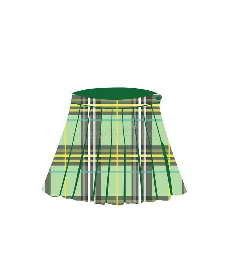 Tartan pattern skirt stock vector. Illustration of green - 131693495