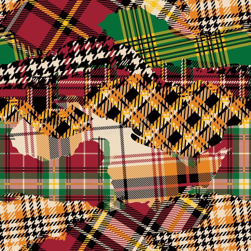 Tartan Plaid Fabric Patchwork Collection Stock Vector - Illustration of ...