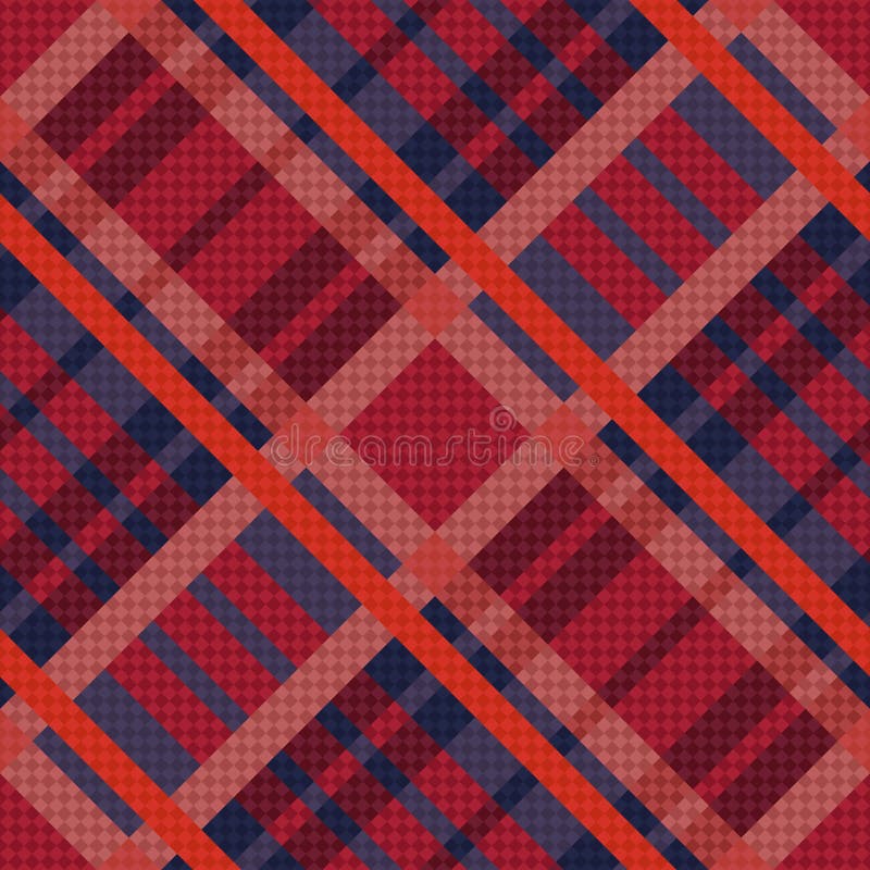 Tartan Seamless Diagonal Texture in Red and Blue Stock Vector ...