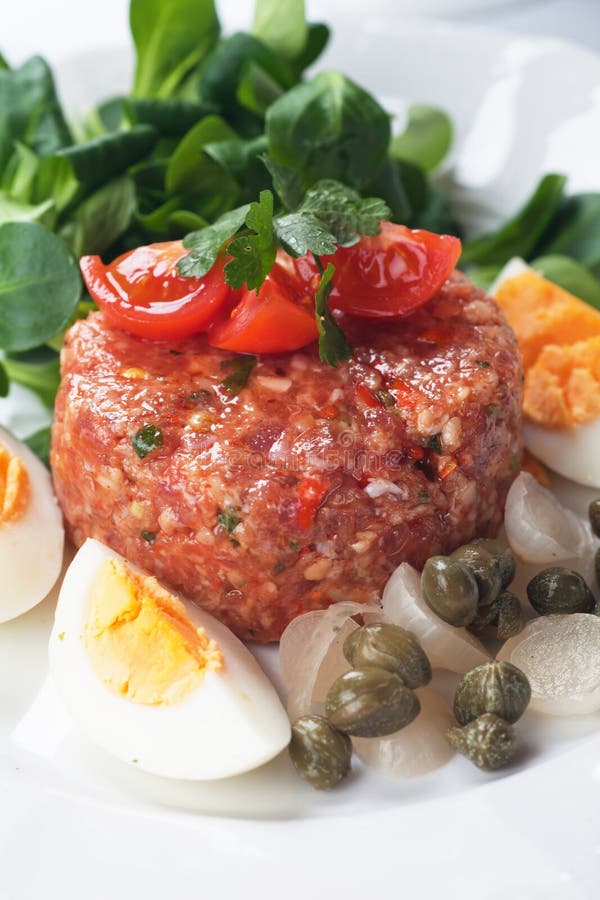 Tartar steak stock photo. Image of cuisine, minced, caper - 40349664