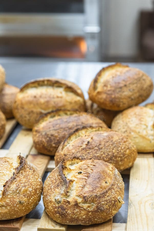 Tartin Bread on the Table. Making Craft Bread at the Bakery Stock Image ...