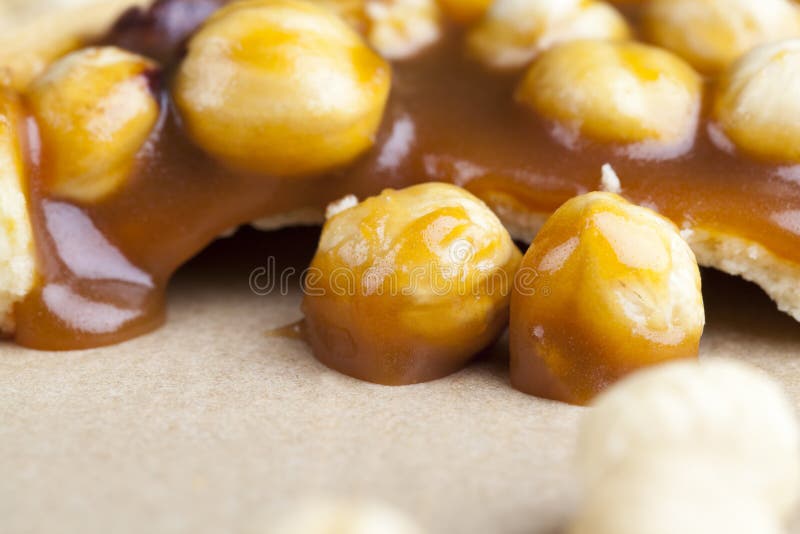 Tartlet with Salted Caramel and Hazelnuts Stock Photo - Image of ...