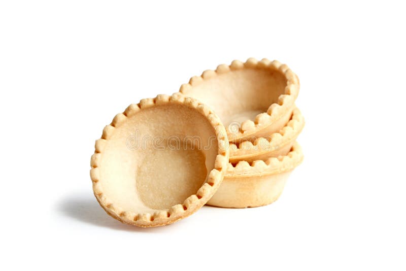 Tartlet Shells Isolated on White Background. Stacked Empty Mini Tart ...