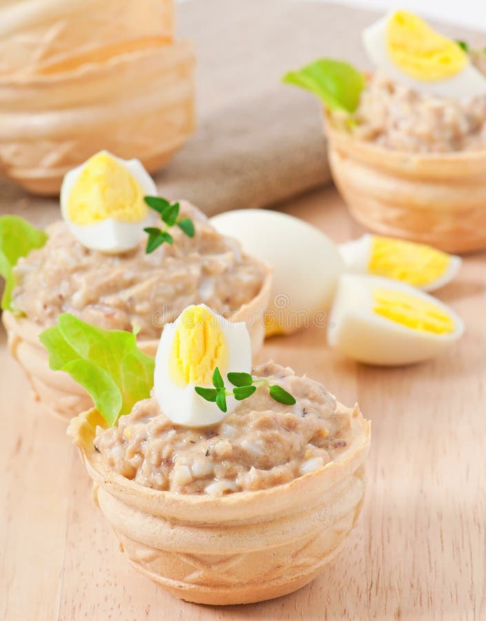 Tartlets with fish paste stock photo. Image of mousse - 36415186