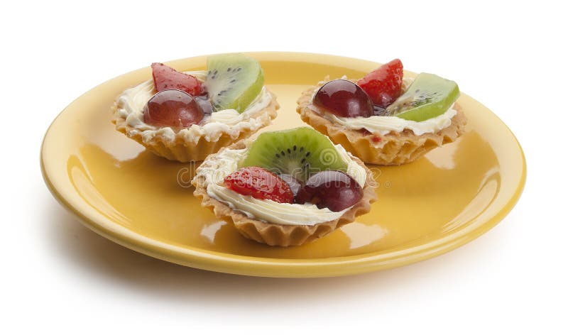 Tarts on the plate stock photo. Image of pastry, kiwi - 28099550
