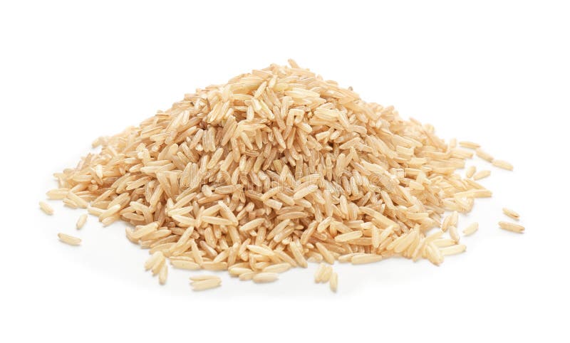 Tas de riz brun sec cru photo stock. Image du nutrition - 141408554