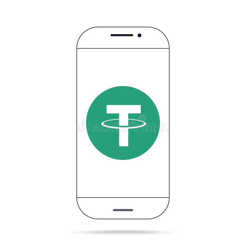 USDT Tether Crypto Icon Vector Iphone Editorial Image - Illustration of ...