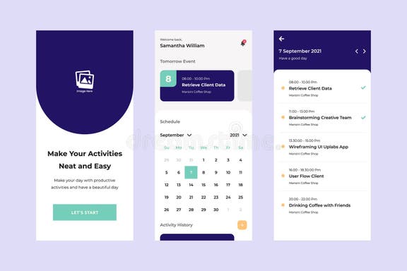 Task Activity UI Design stock vector. Illustration of mobile - 281150335