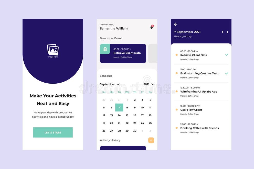 Task Activity UI Design stock vector. Illustration of mobile - 281150335