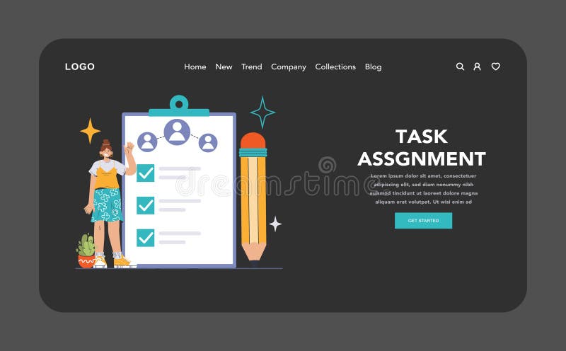 Task Assignment Concept. Flat Vector Illustration Stock Vector ...