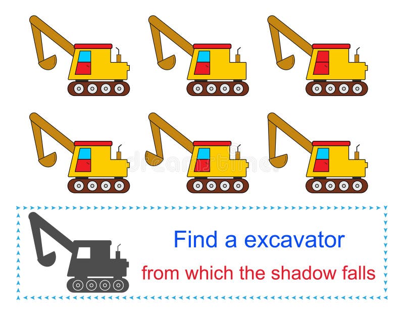 Task for Attentiveness. Find a Excavator from Which the Shadow Falls ...
