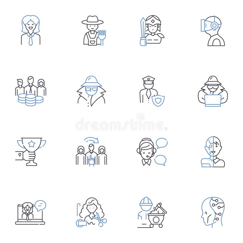 Task and Authority Line Icons Collection. Management, Delegation, Power ...