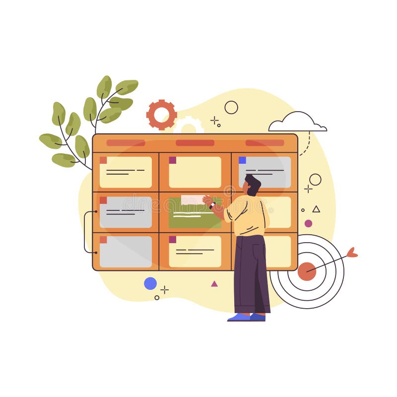 Task Board or Planning Table, Vector Image. Stock Vector - Illustration ...