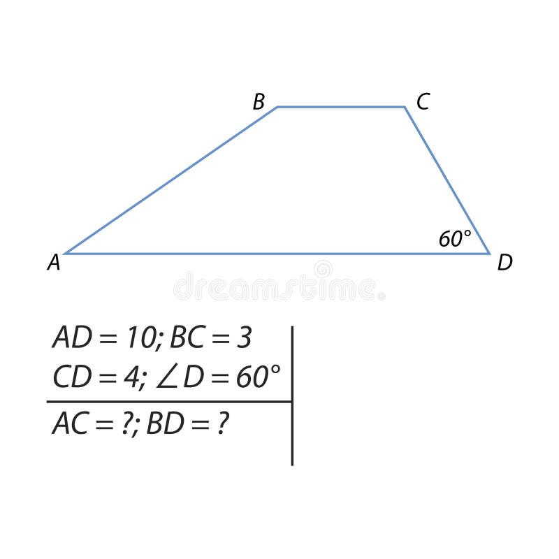 Task for Calculating the Basics of a Trapezoid Stock Illustration ...