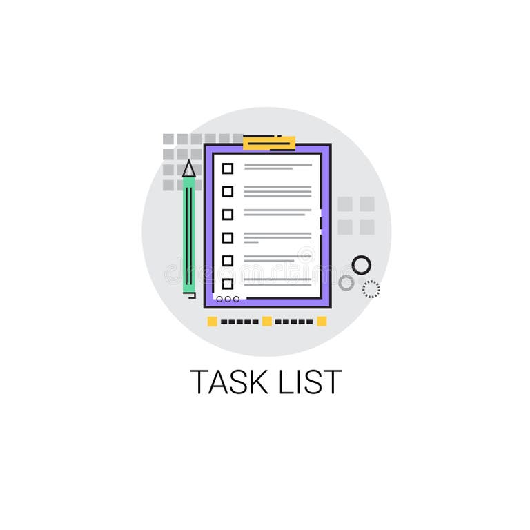 Task Check List Paper Document Icon Stock Vector - Illustration of line ...