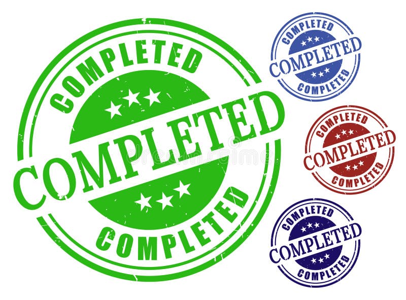 Task Completed Stamp Vector Set, Grunge Rubber Done Label Pack Stock ...