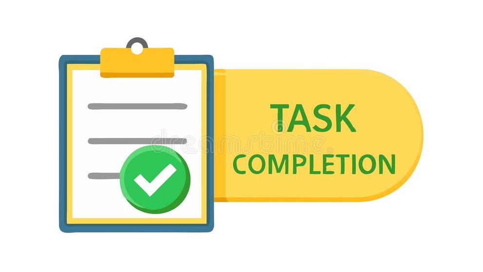Task Completion Icon for Project Management and Success, Vector Design ...