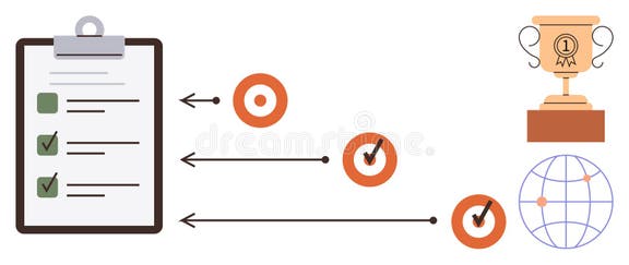 Task Completion Process with Checklist, Progress Arrows, and ...