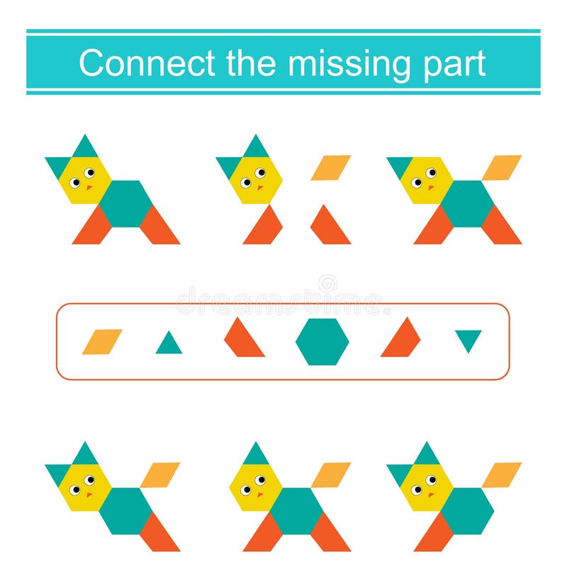 Task for the Development of Attention and Logic. Cartoon Animal Stock ...