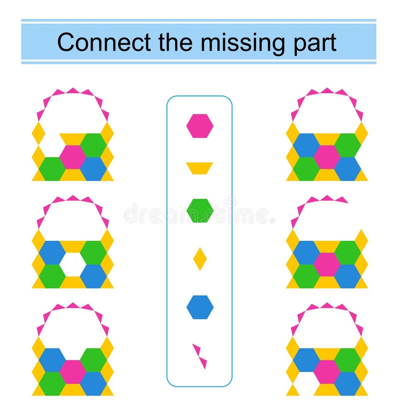 Task for the Development of Attention and Logic. Cartoon Basket Stock ...