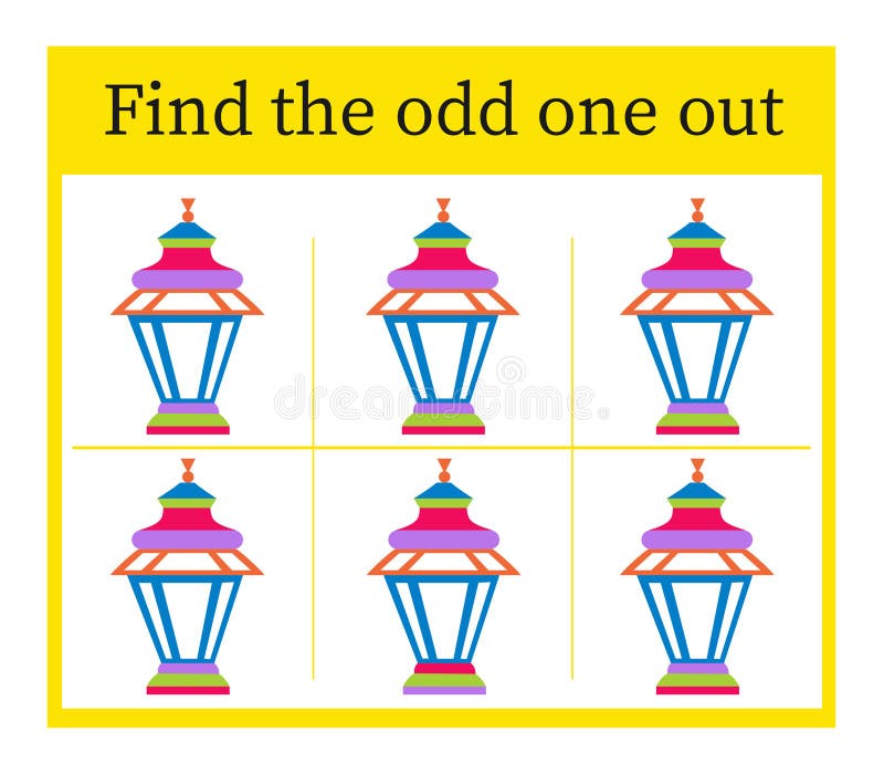 Task for Development of Attention and Logic. Cartoon Lamp Stock Vector ...