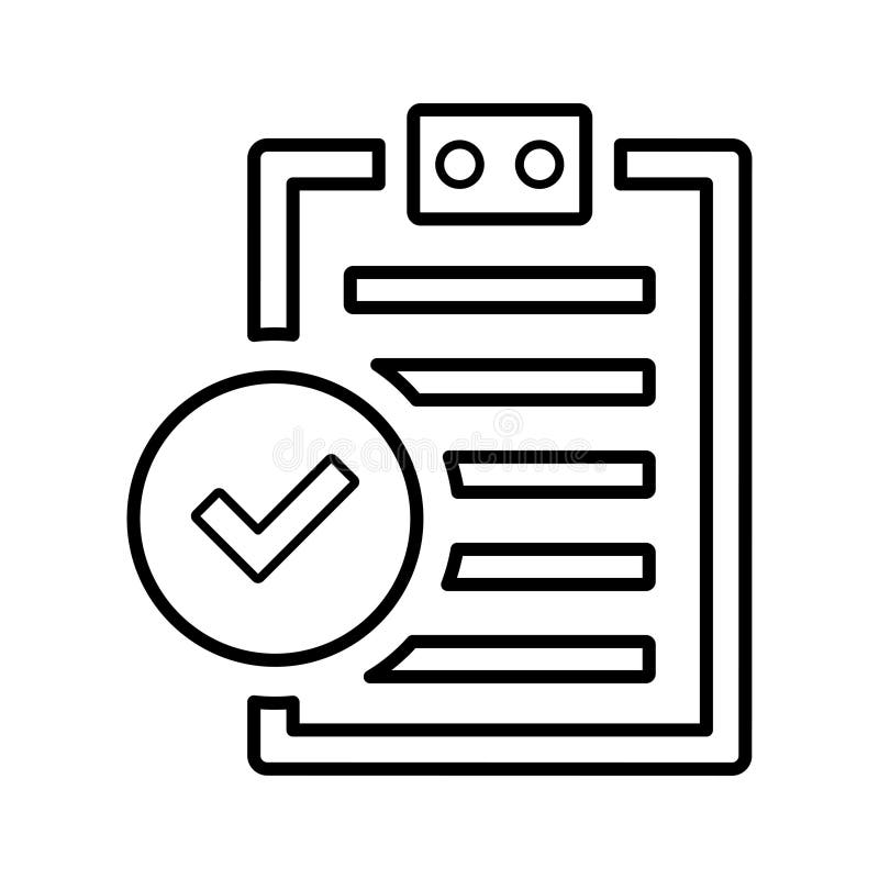 Task Done Icon. Line Symbol Stock Illustration - Illustration of ...