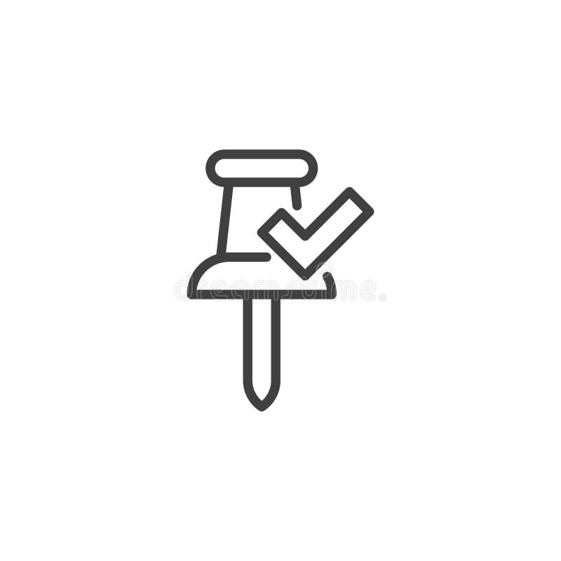 Task done line icon stock vector. Illustration of tick - 283603034