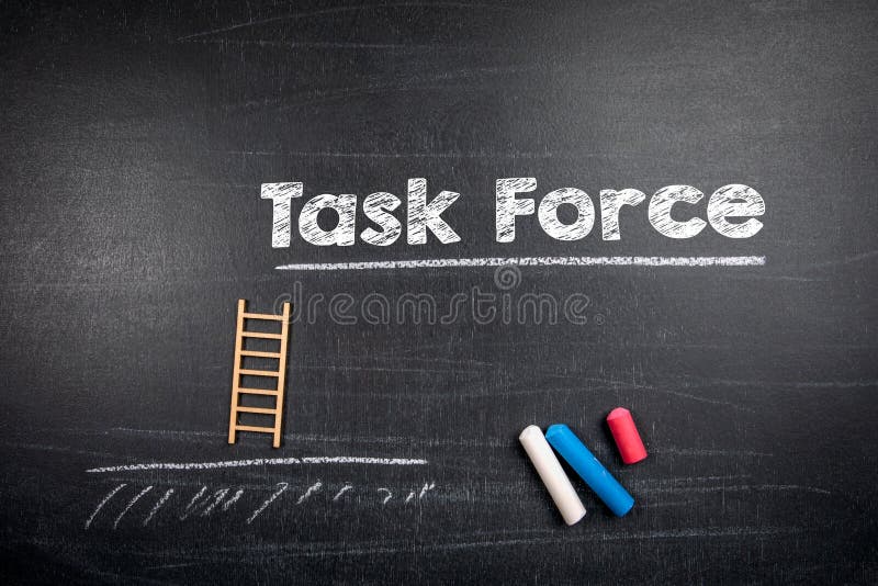Task Force. Text on a Dark Chalk Board Stock Image - Image of tactics ...
