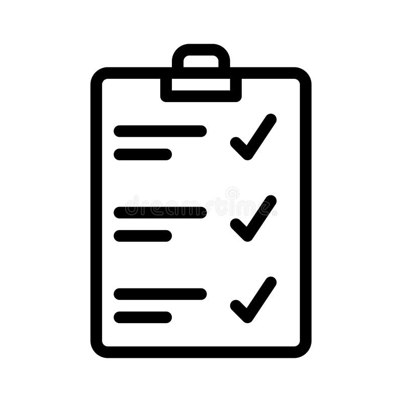 Task Icon. Check List with Isolated Flat Linear Icons Style. Vector ...