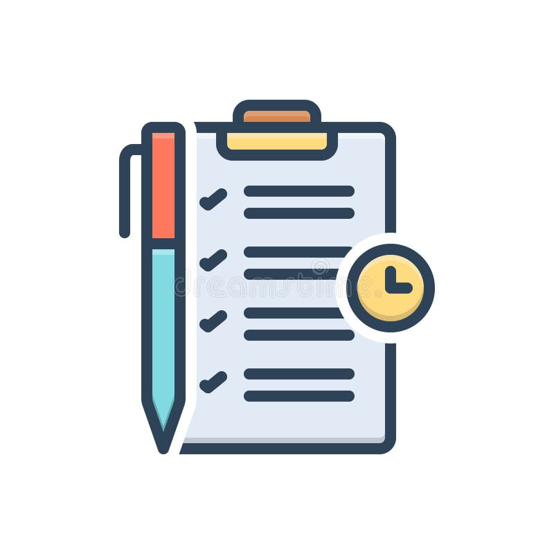 Color Illustration Icon for Task, Checklist and Paper Stock ...