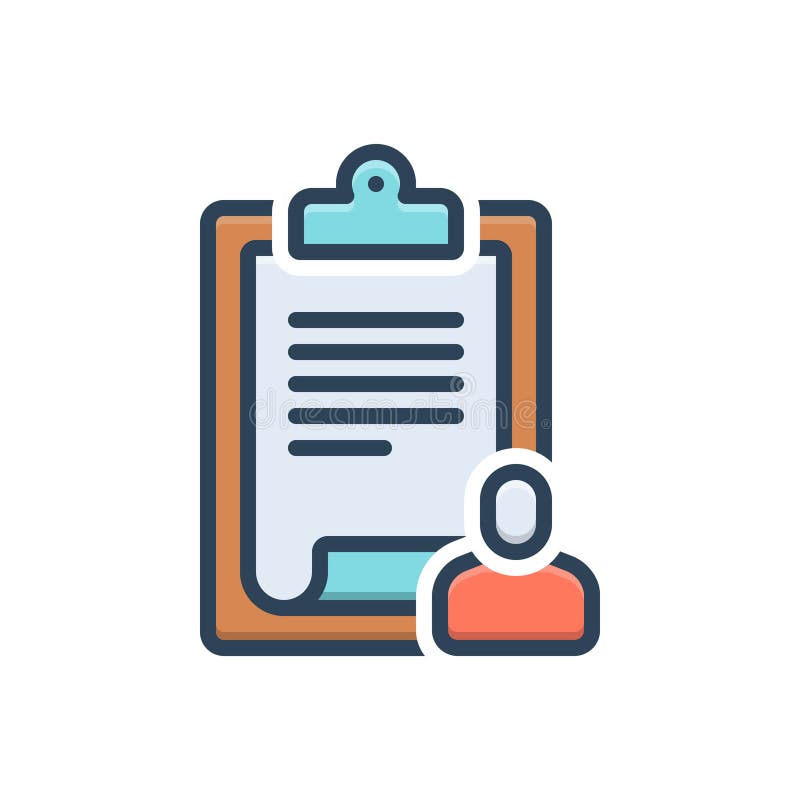 Color Illustration Icon for Task, Deed and Document Stock Illustration ...